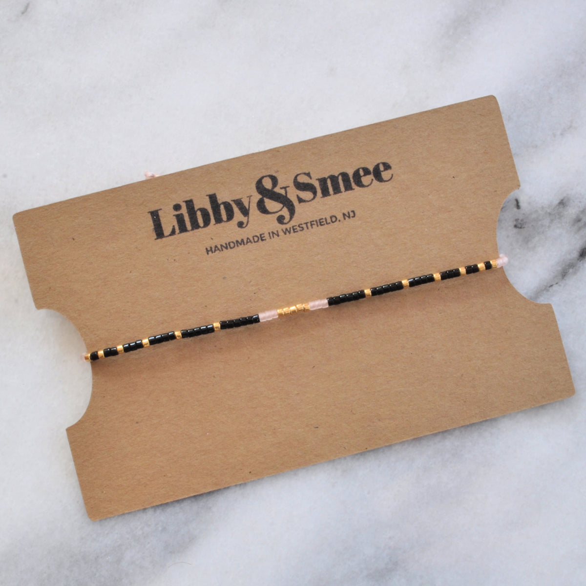 Beaded String Bracelet — NOIR | Handmade by Libby & Smee