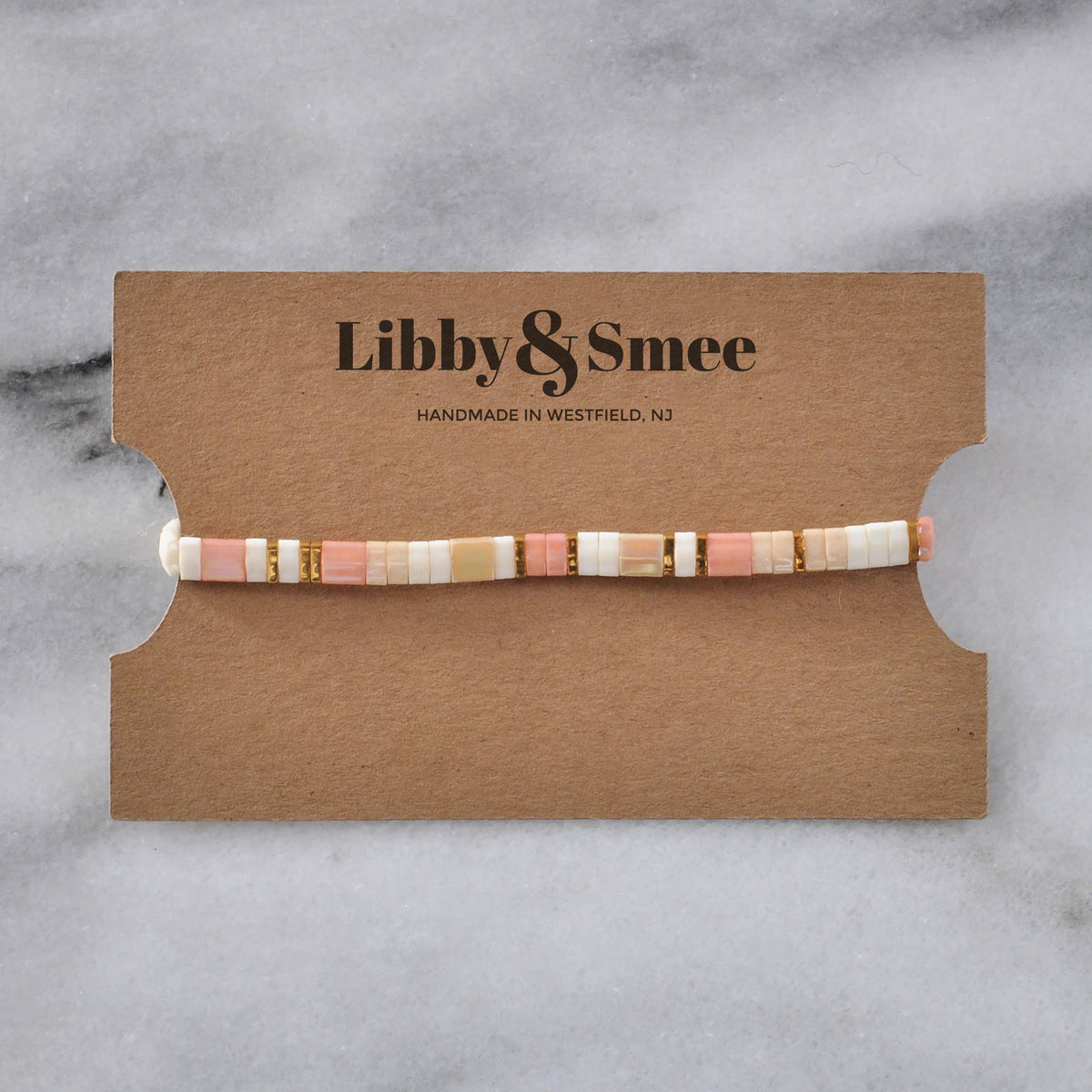 Stretch Tile Bracelet - Blush Mix | Handmade by Libby & Smee