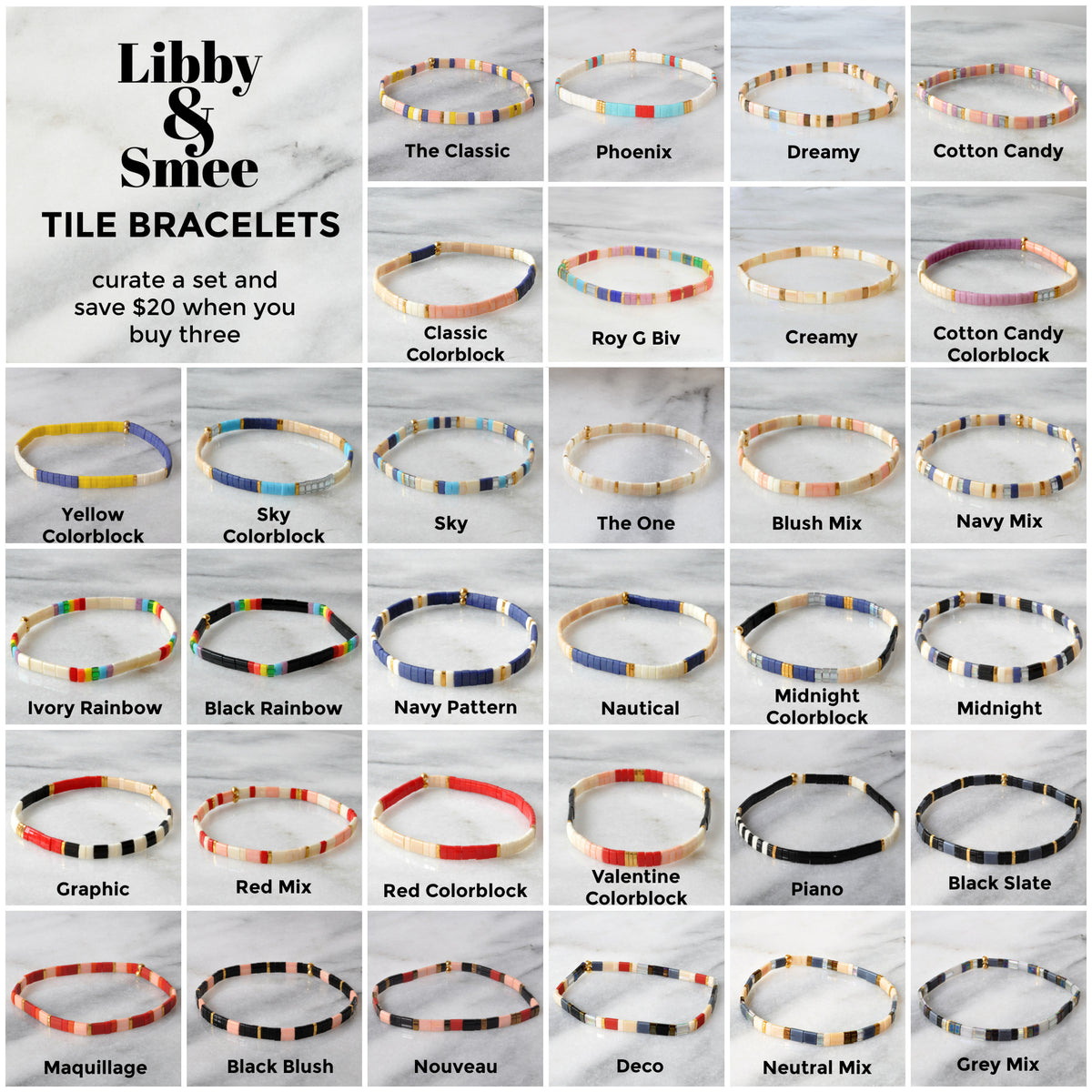 Stretch Tile Bracelet - Dreamy | Handmade by Libby & Smee