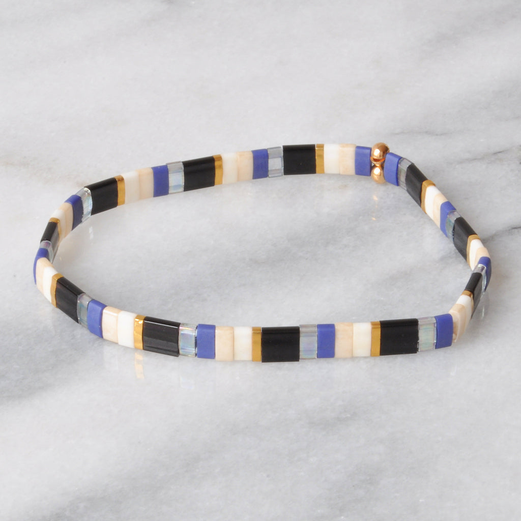 Stretch Tile Bracelet - Midnight | Handmade by Libby & Smee