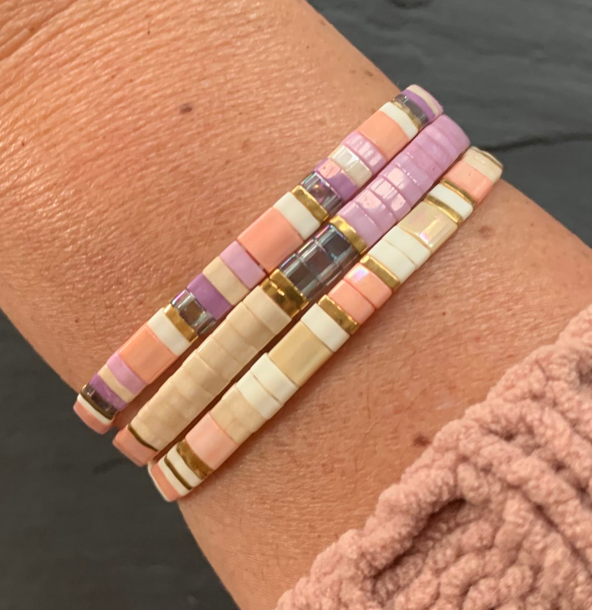 Stretch Tile Bracelet - Cotton Candy | Handmade by Libby & Smee
