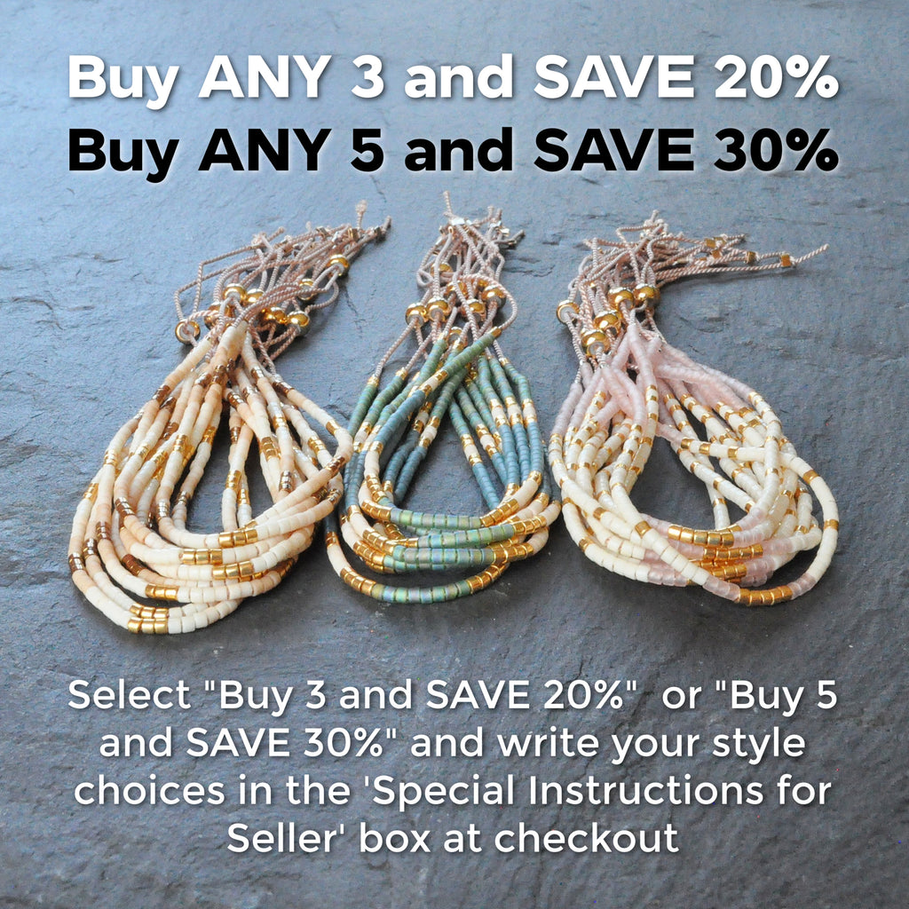 Beaded String Bracelets | Handmade by Libby & Smee