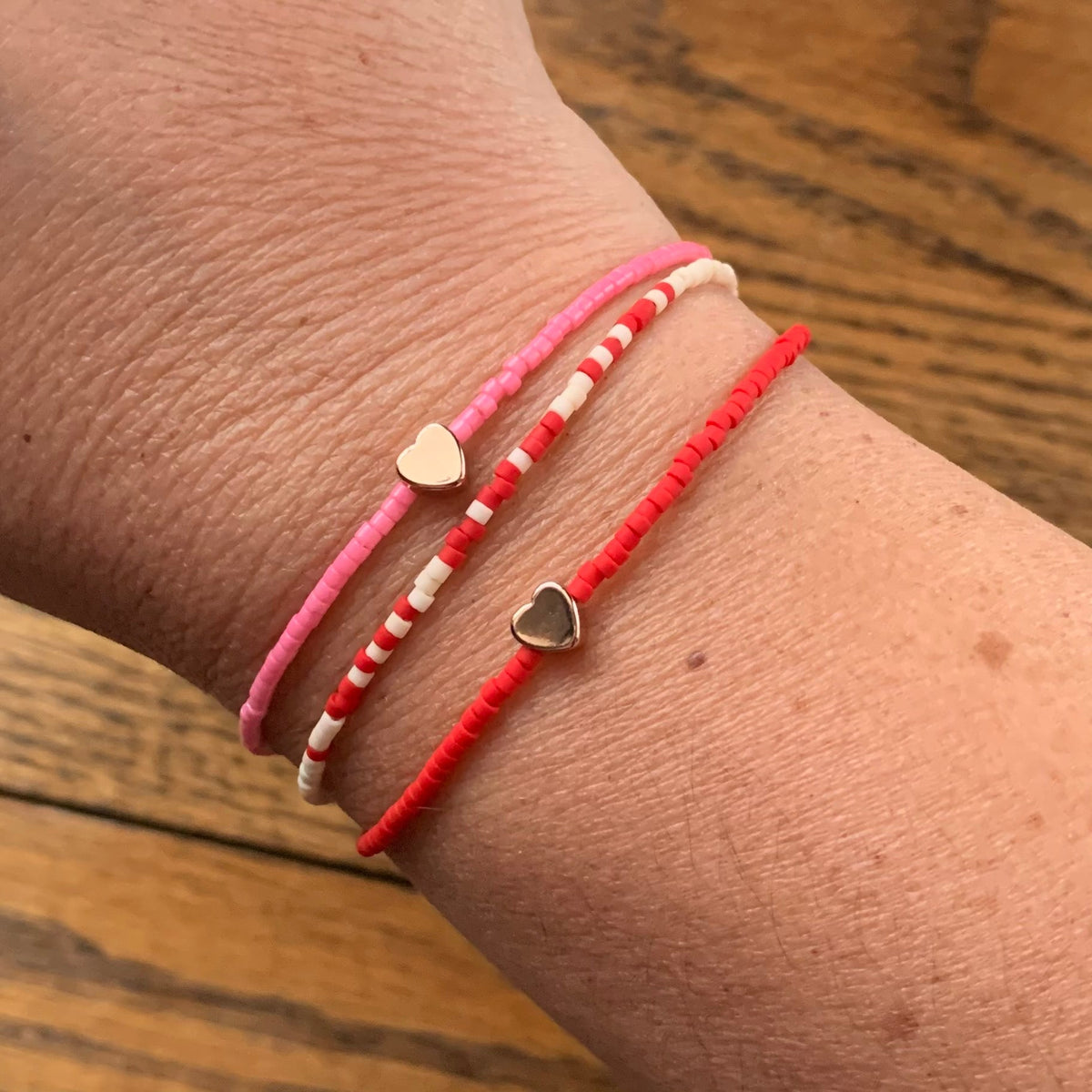 Beaded Heart Bracelets with Clasp | Handmade by Libby & Smee