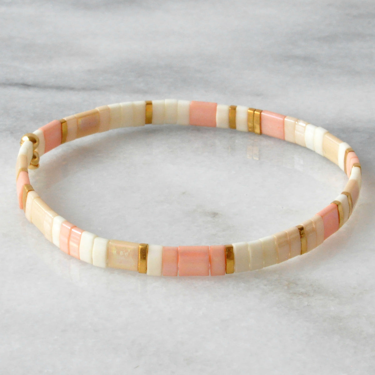Stretch Tile Bracelet - Blush Mix | Handmade by Libby & Smee