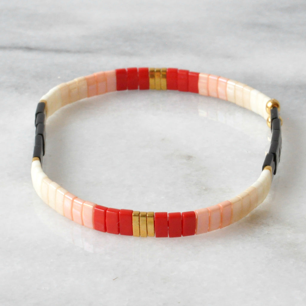 Stretch Tile Bracelet - Valentine Colorblock | Handmade by Libby & Smee