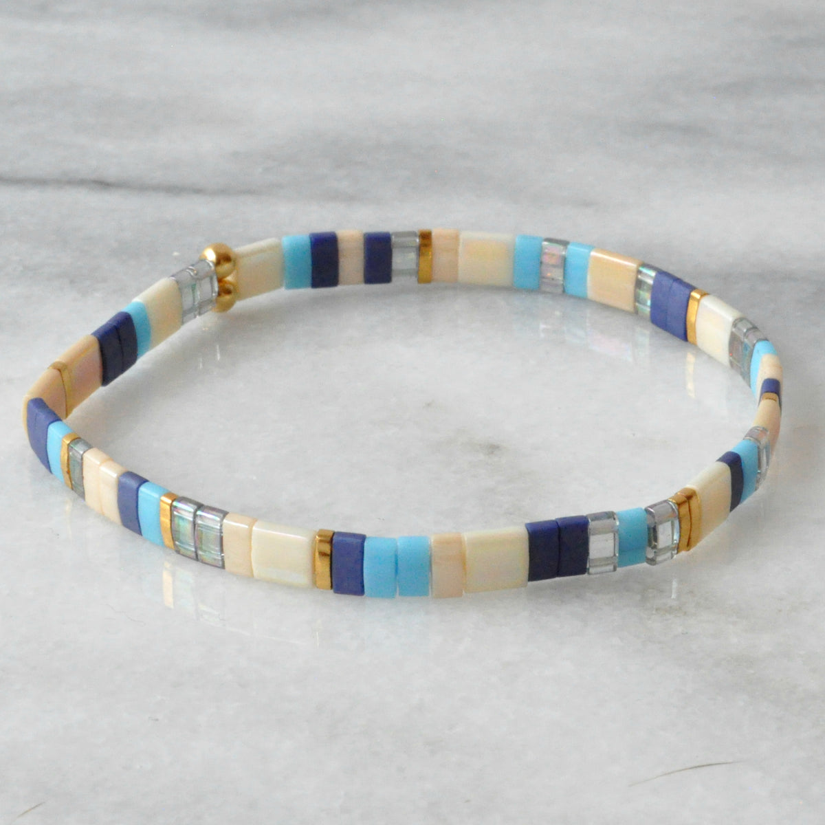 Stretch Tile Bracelet - Sky | Handmade by Libby & Smee