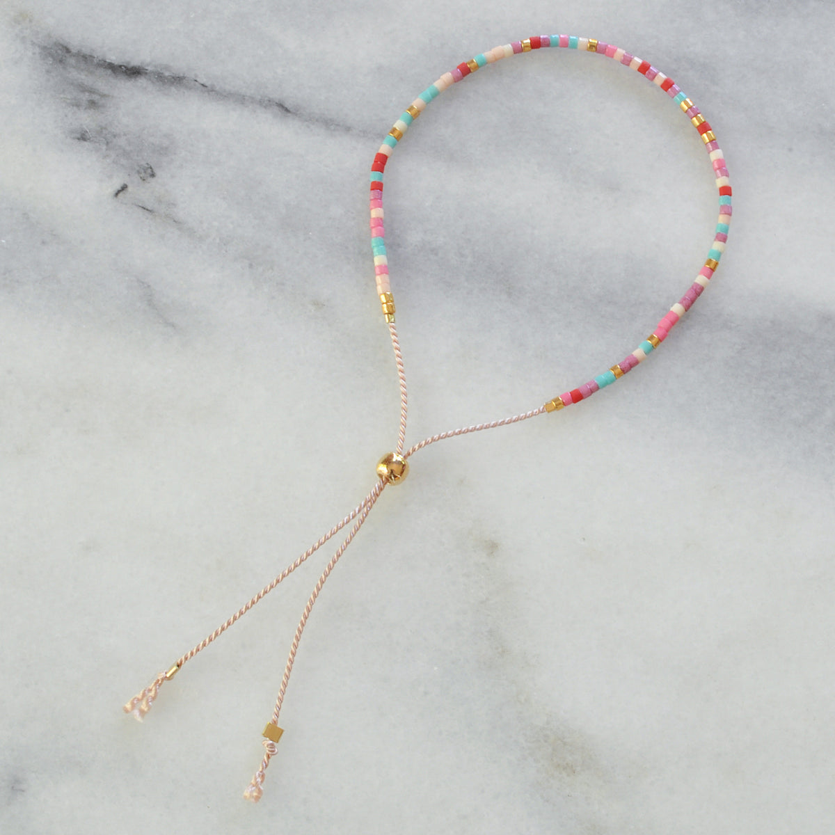 Beaded String Bracelet — SUNSET | Handmade by Libby & Smee