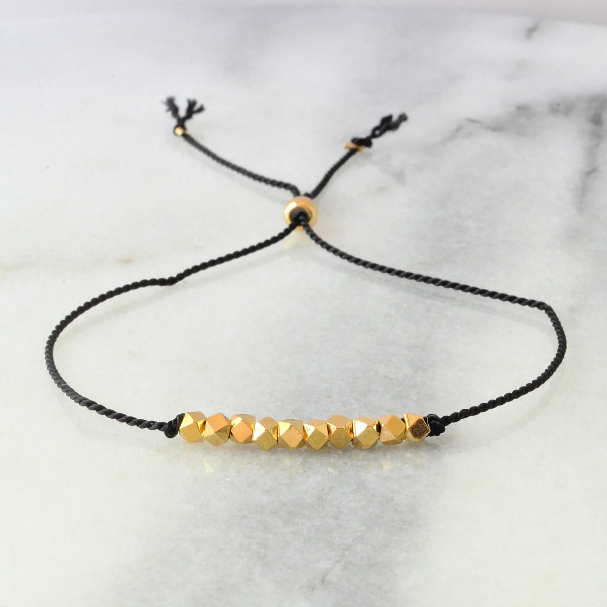 Gold Bead String Bracelet