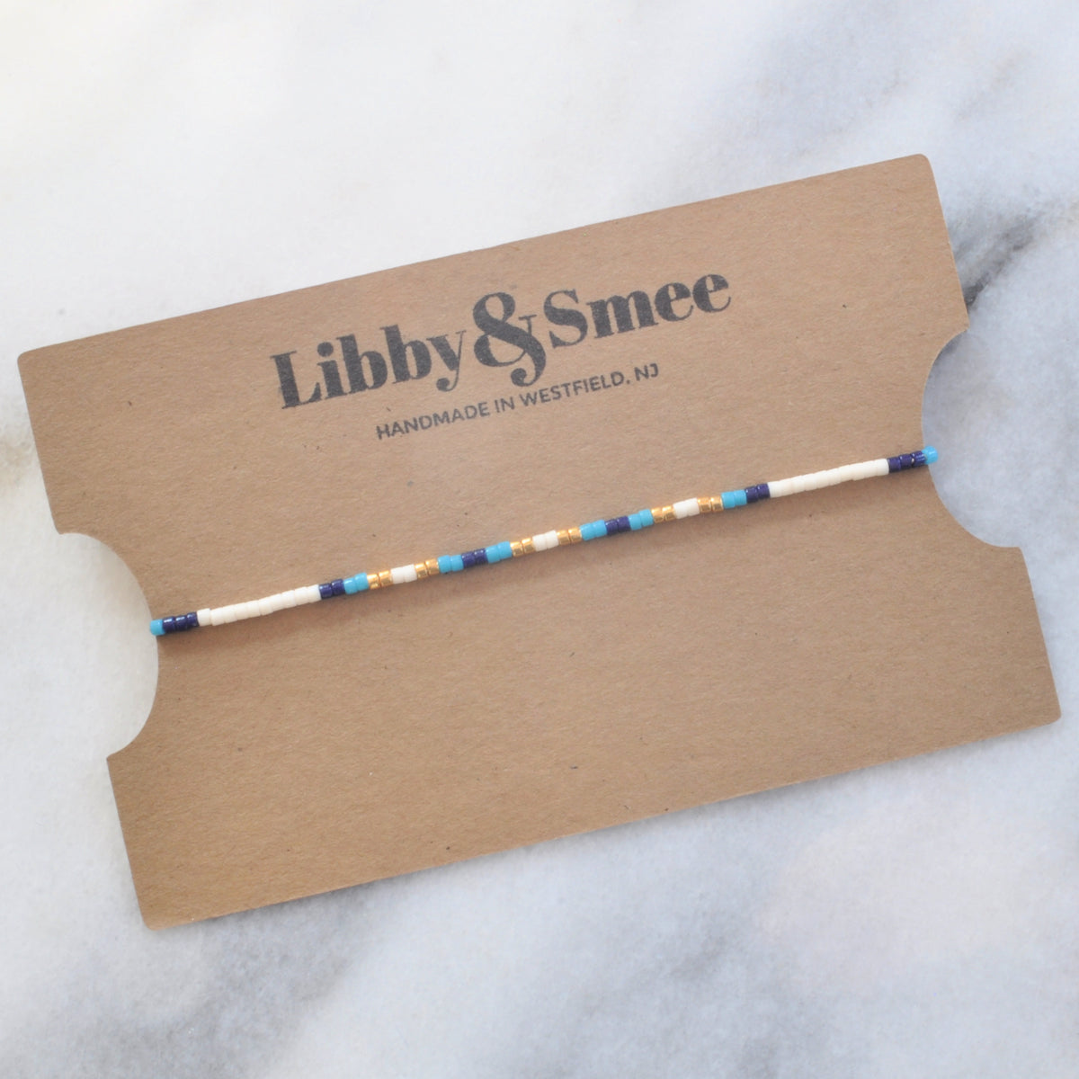 Beaded String Bracelet — PORCELAIN | Handmade by Libby & Smee