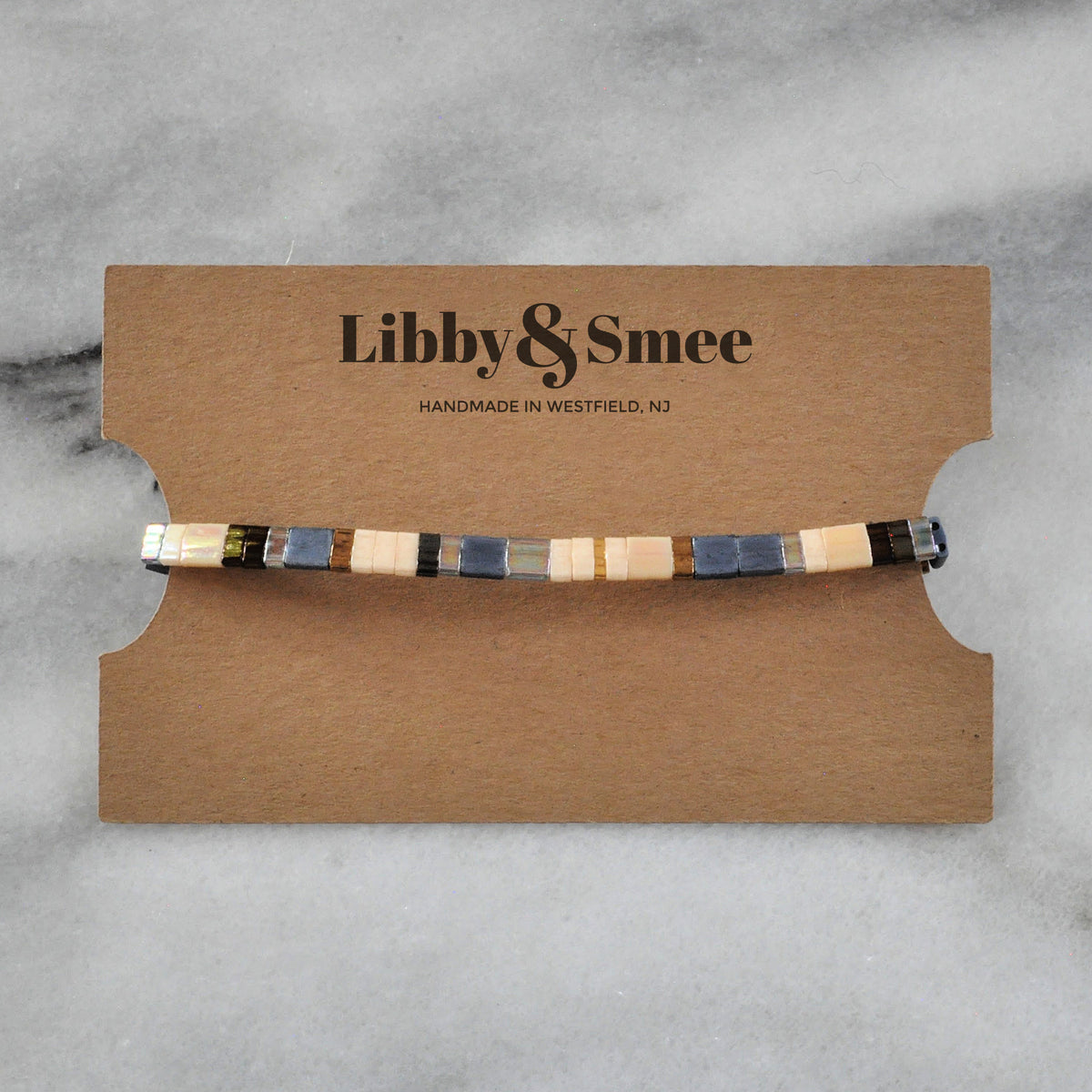 Stretch Tile Bracelet - Neutral Mix | Handmade by Libby & Smee