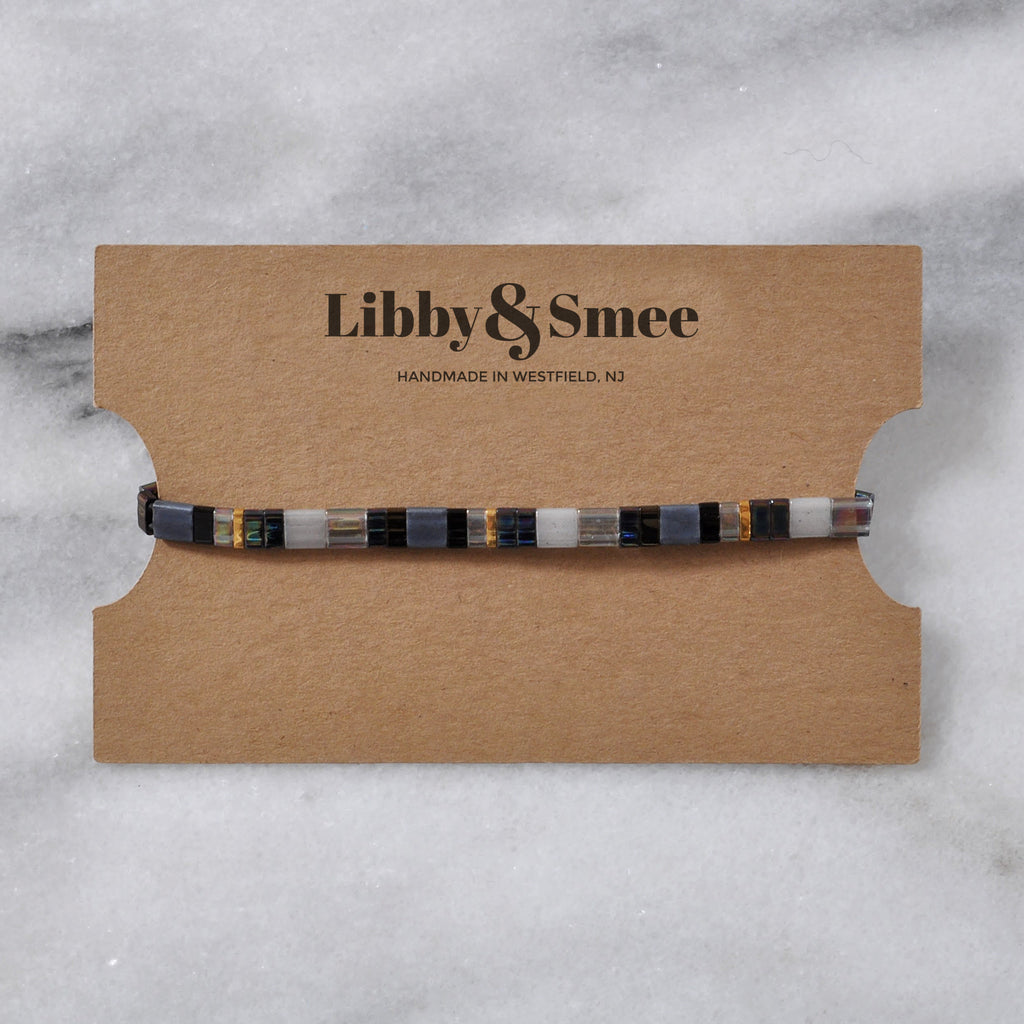 Stretch Tile Bracelet - Grey Mix | Handmade by Libby & Smee